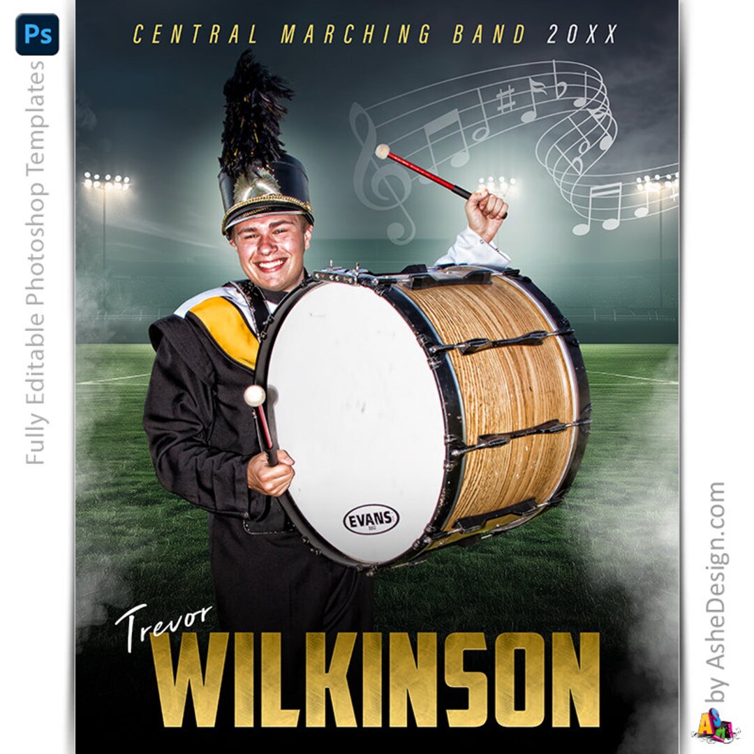 Photoshop Marching Band Poster Templates, PSD Sports Photography ...