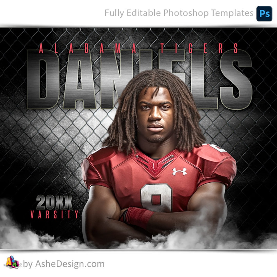 Photoshop Football Poster Template, Digital Sports Background Backdrop ...