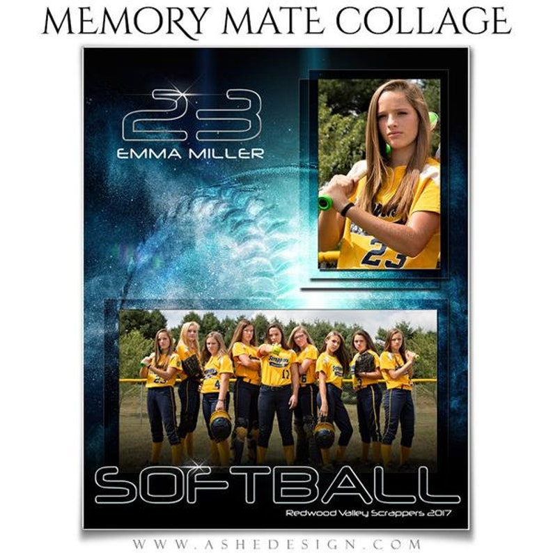 Softball Memory Mates Photoshop Templates for Sports Teams | Etsy