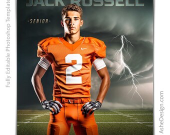 CANVA Football Poster Template, Digital Sports Background Football ...