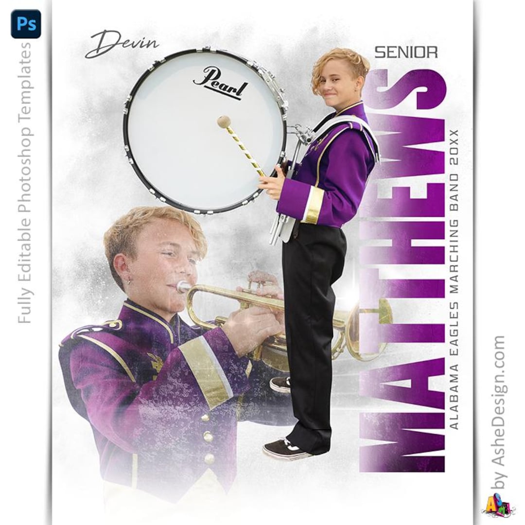 Photoshop Marching Band Poster Templates, PSD Sports Photography ...
