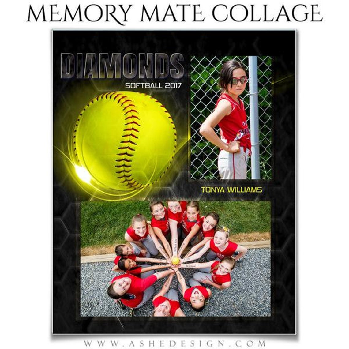 Softball Memory Mates Photoshop Templates for Sports Teams - Etsy
