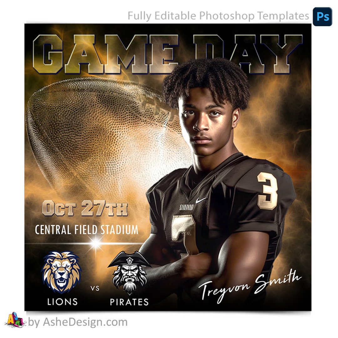 Game Day Social Media Photoshop Templates for Teams and Individuals ...