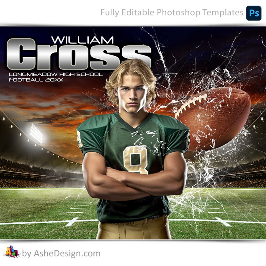 Photoshop Football Poster Template Digital Sports Background - Etsy