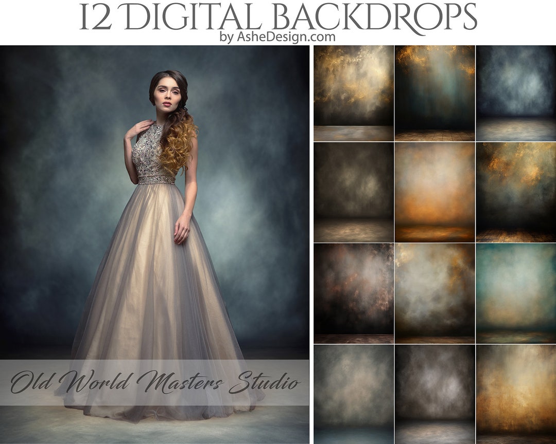 12 Old World Masters Studio Digital Photography Backdrops, Photoshop ...