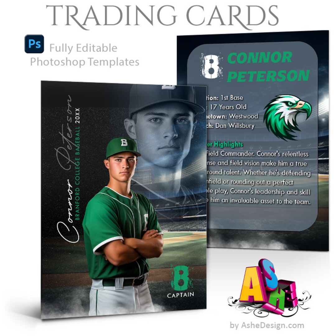 Photoshop Templates | Sports Trader Cards | Reflection Baseball ...