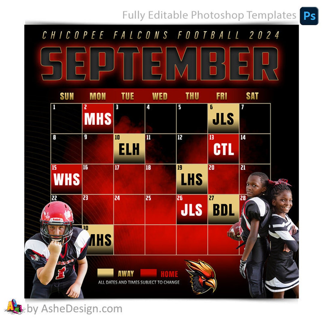 Game Schedule Social Media Photoshop Templates for Teams and ...