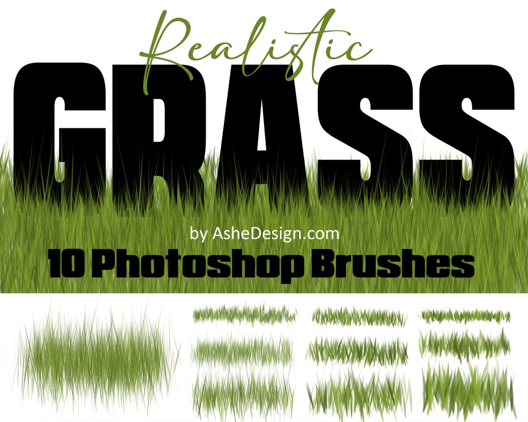 Photoshop Brush Set - Realistic Grass Brushes - (1) .abr File to ...