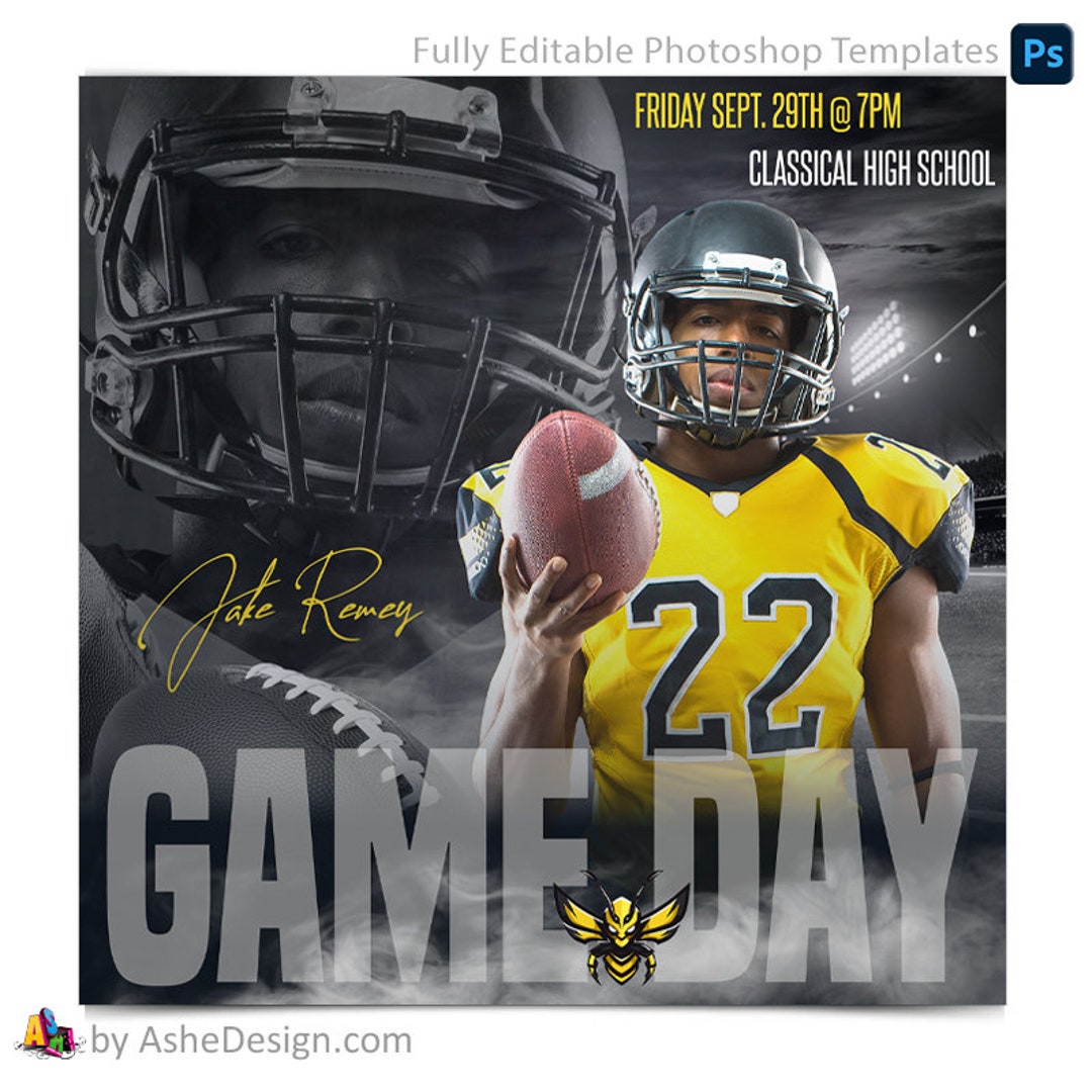 Game Day Social Media Photoshop Templates for Teams and Individuals ...