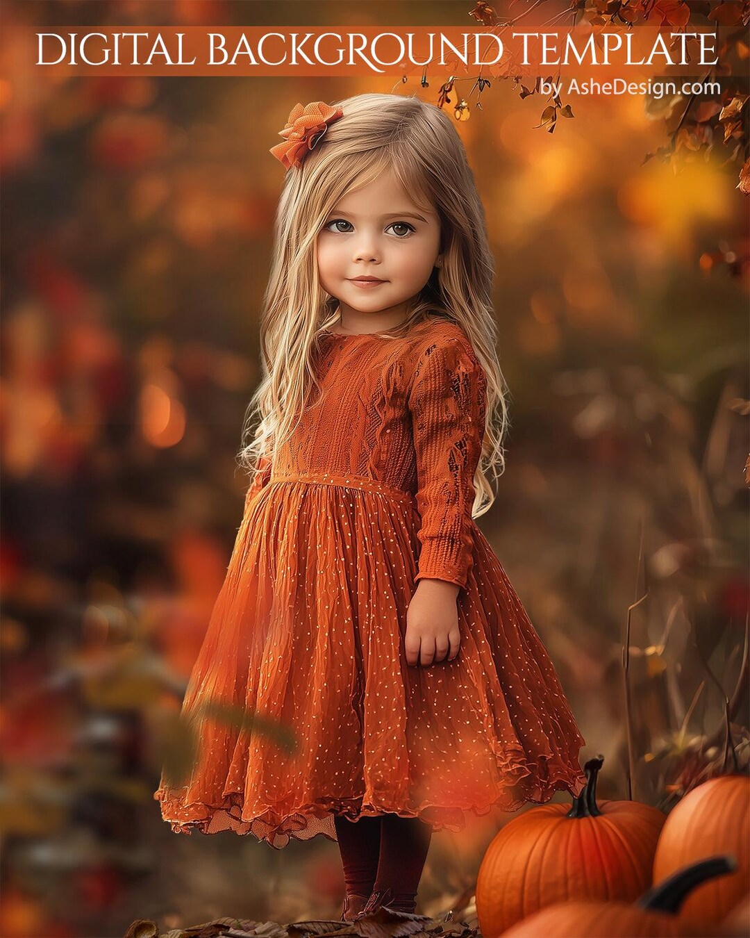 Fall Pumpkins Digital-backdrop Photoshop Template, Studio Digital ...