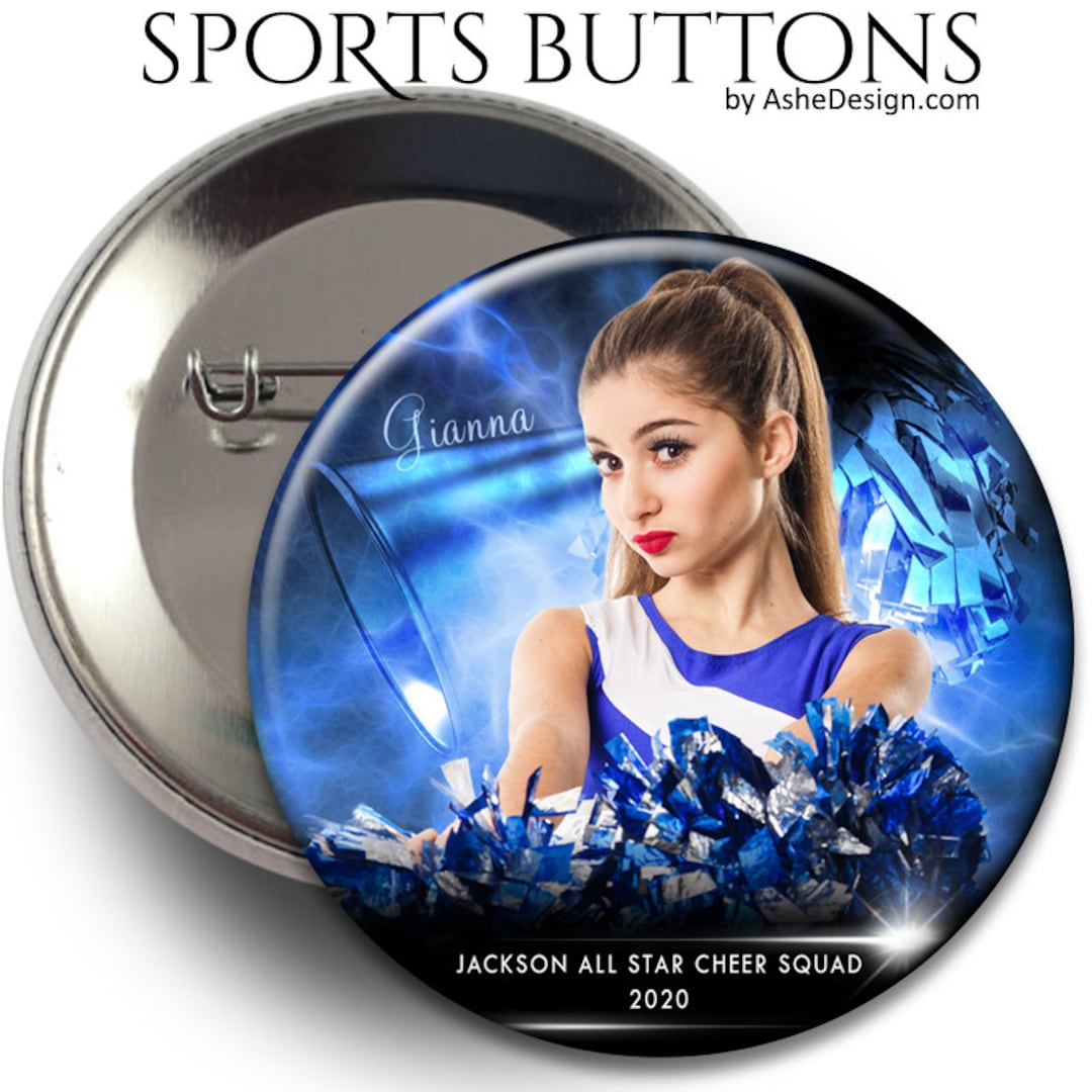 SPORTS BUTTONS - Electric Explosion Cheer - (3) Digital Photoshop ...