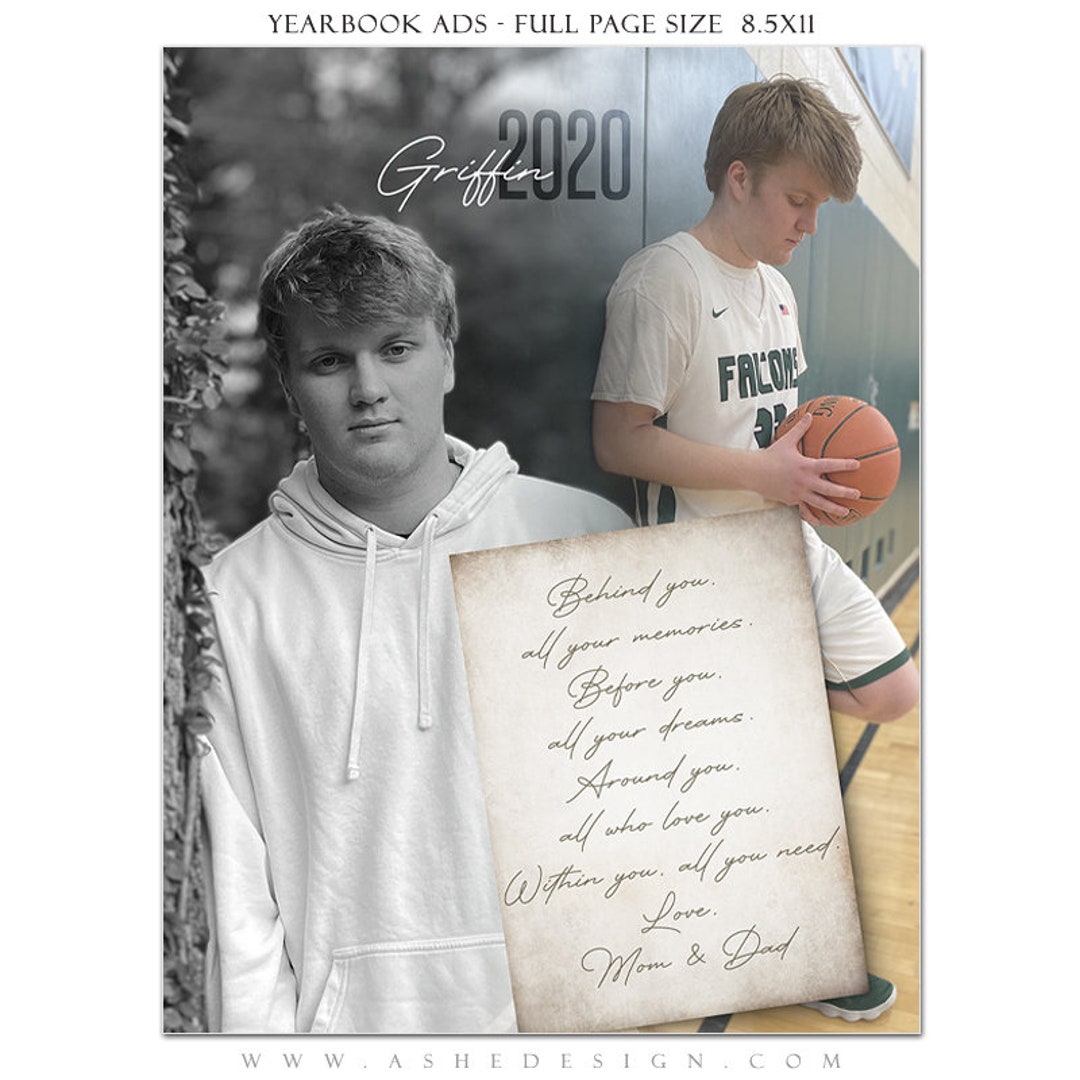Senior Yearbook Ads Photoshop Templates - Faded Memories - High School ...