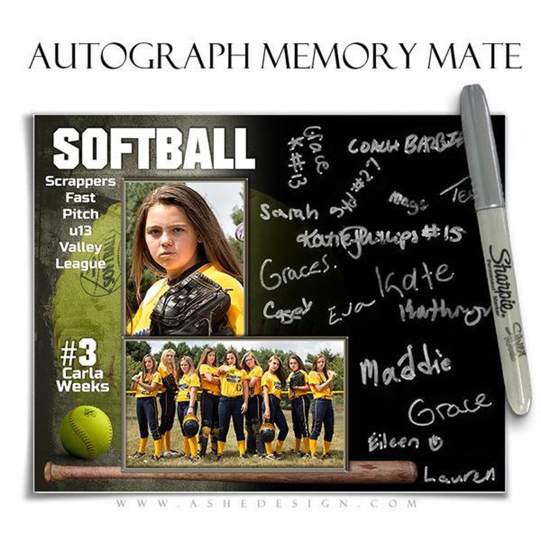 Softball Memory Mates Photoshop Templates for Sports Teams and ...