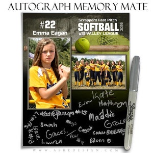 Softball Memory Mates Photoshop Templates for Sports Teams and ...
