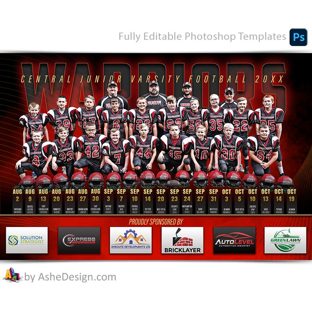 Photoshop Templates | Team Schedule Sponsor Poster | Multi-sport ...