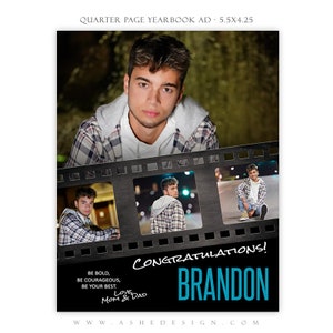 Senior Yearbook Ads Photoshop Templates - ON FILM - High School ...