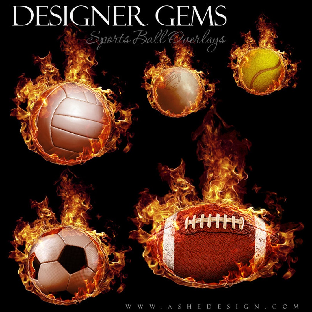 Photoshop Design | Sports Photo Overlays | FIREBALL Overlays Set 1 | (5 ...