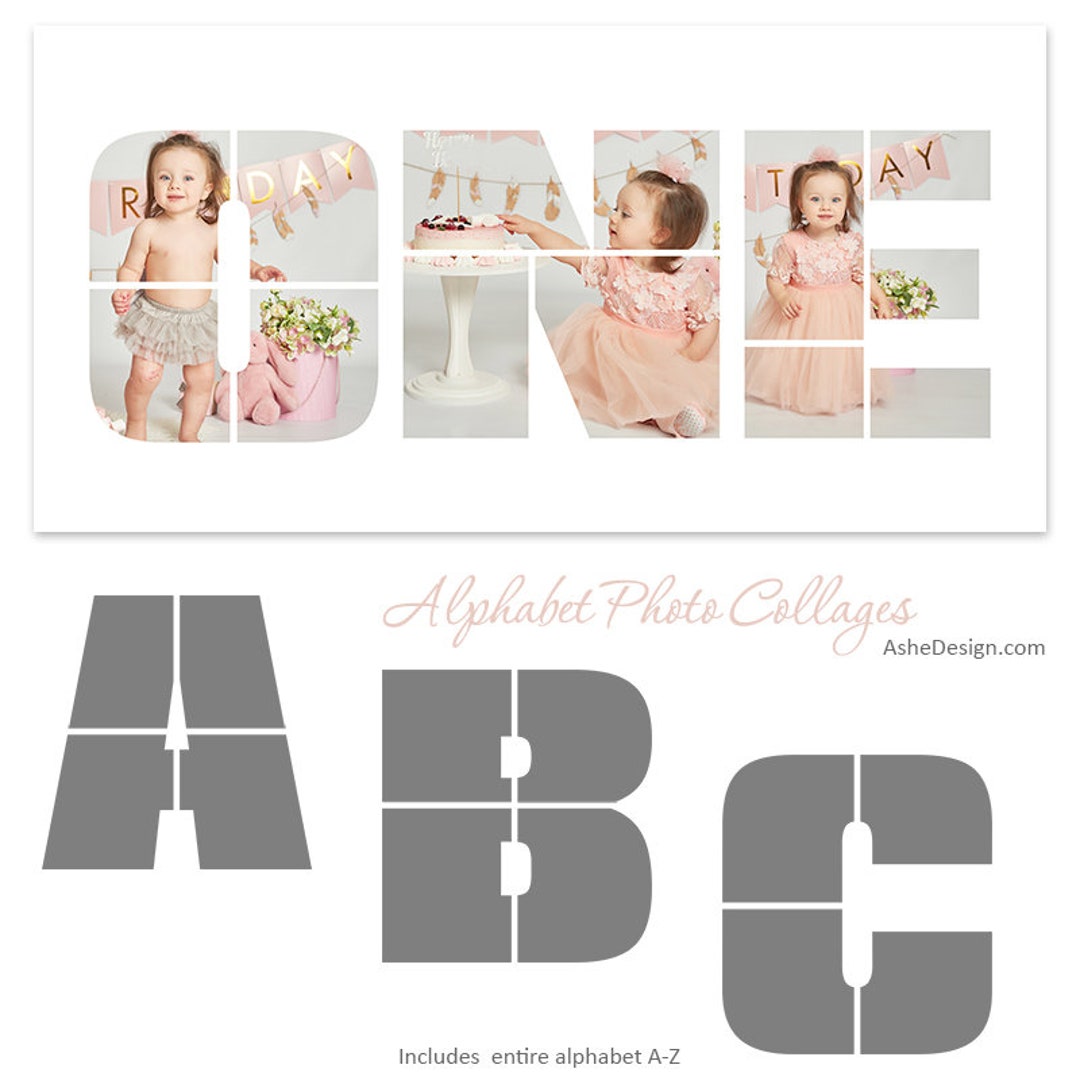 Photoshop Collage Layouts - SIMPLY STATED ALPHABET - (26) Digital ...