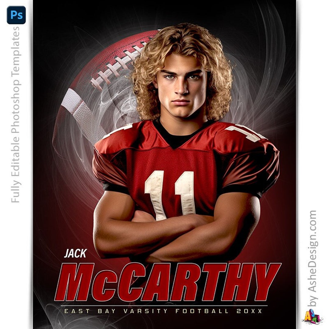 Photoshop Football Poster Template, Digital Sports Background Tball ...