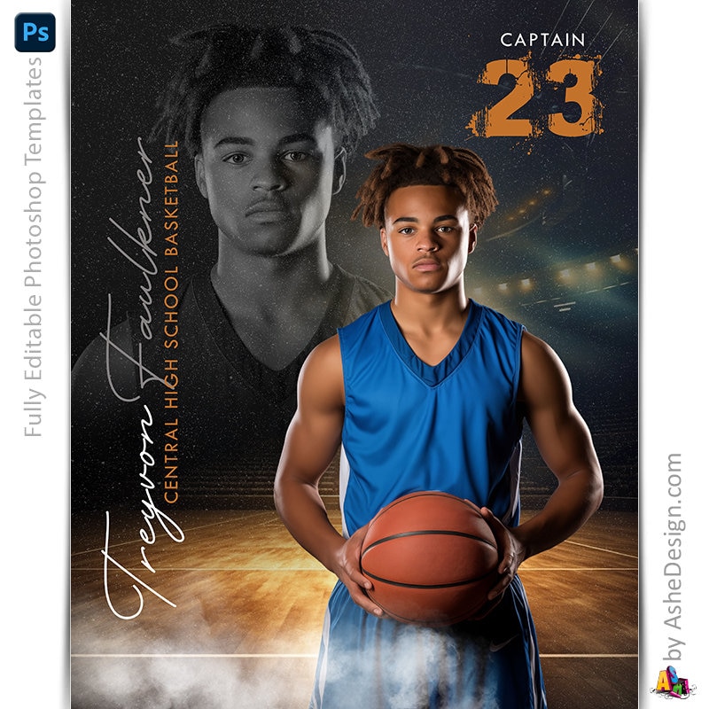 Basketball Portraits Psd - Etsy