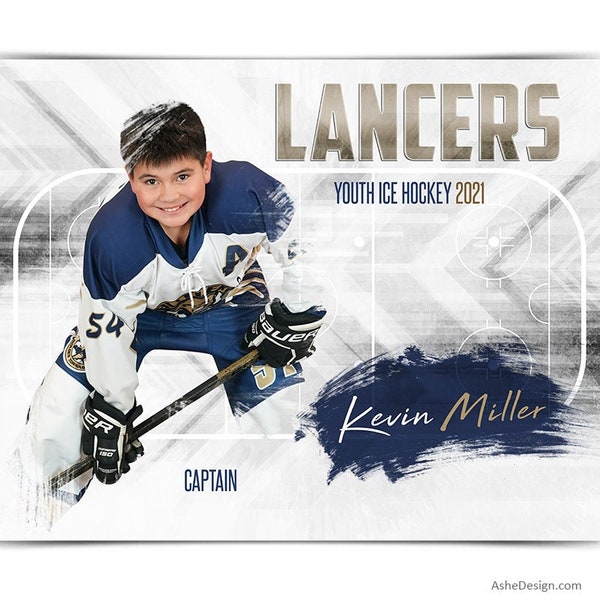 Hockey Card Photoshop Template - Etsy