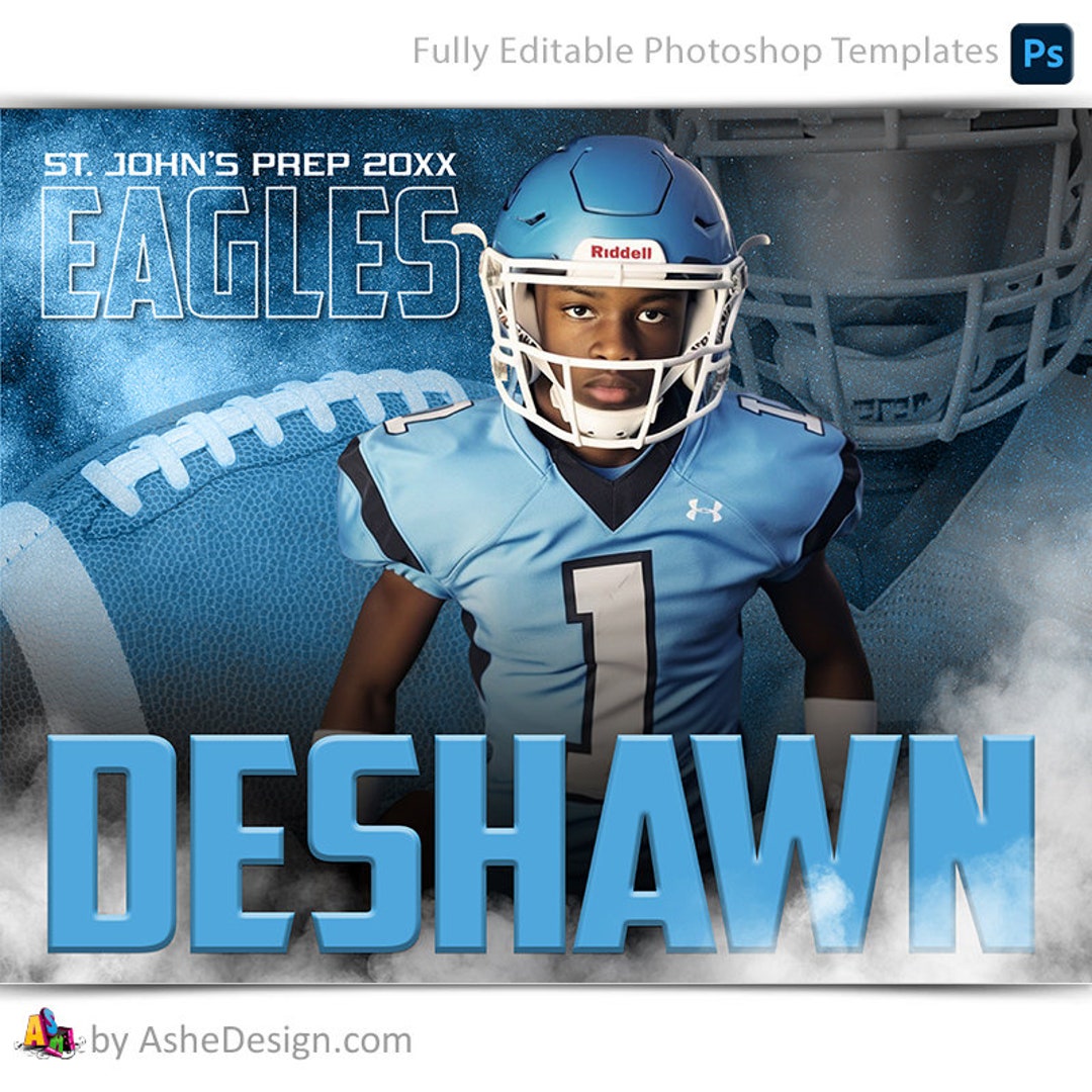 Photoshop Football Poster Template, Digital Sports Background Backdrop ...