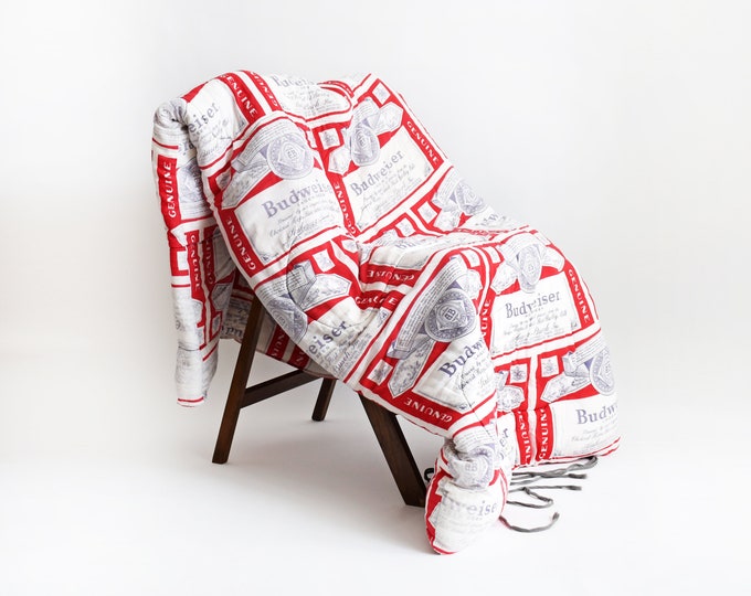 Vintage Budweiser Sleeping Bag, 70s Budweiser Beer Blanket Memorabilia ...