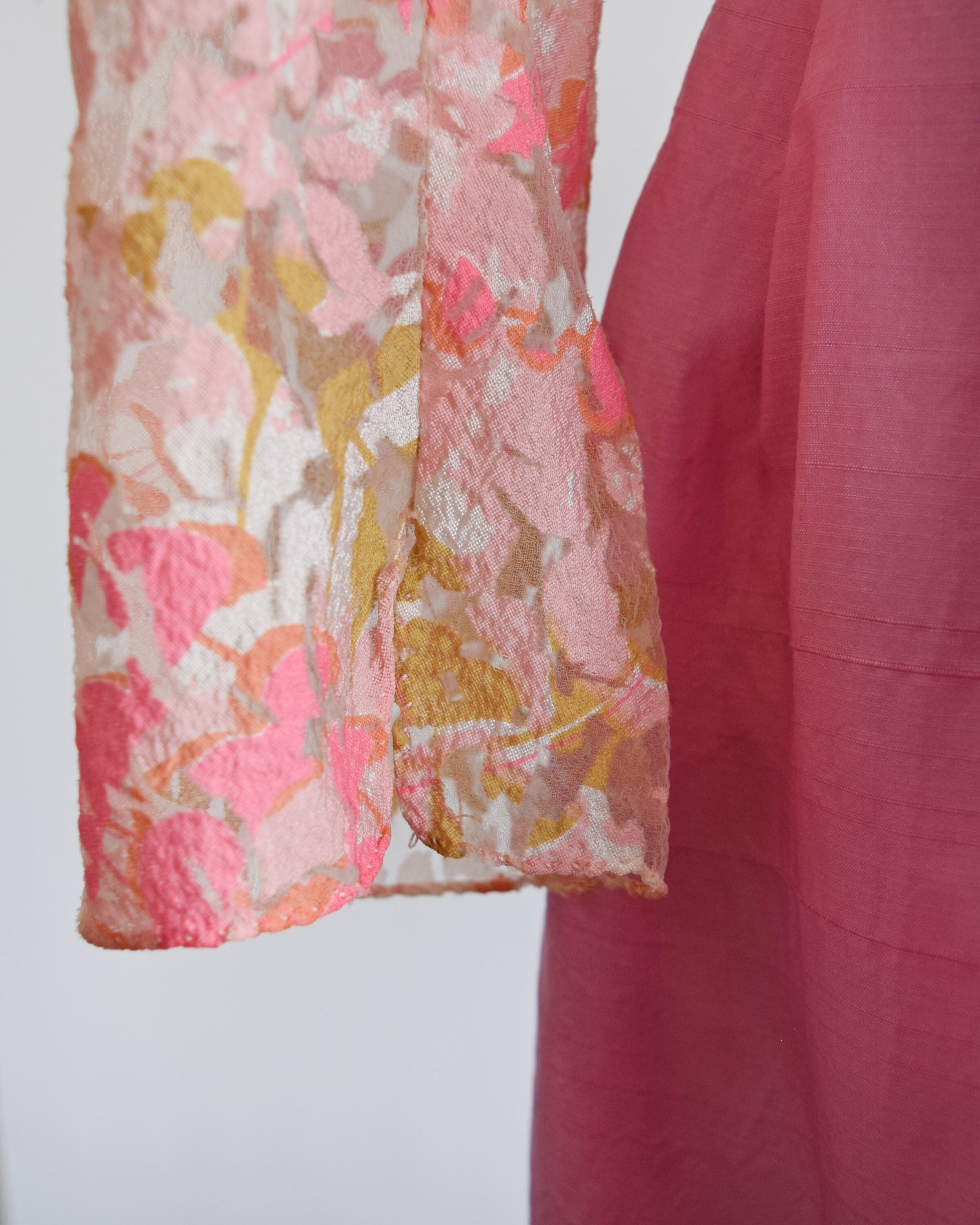 60s Pink Party Dress Vintage 1960s Dress Pink & Green Floral | Etsy