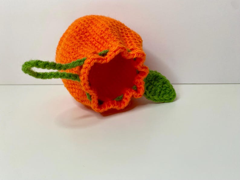 Fruit Drawstring Pouch, Crochet Pouch, Orange Pouch, Pink Strawberry ...