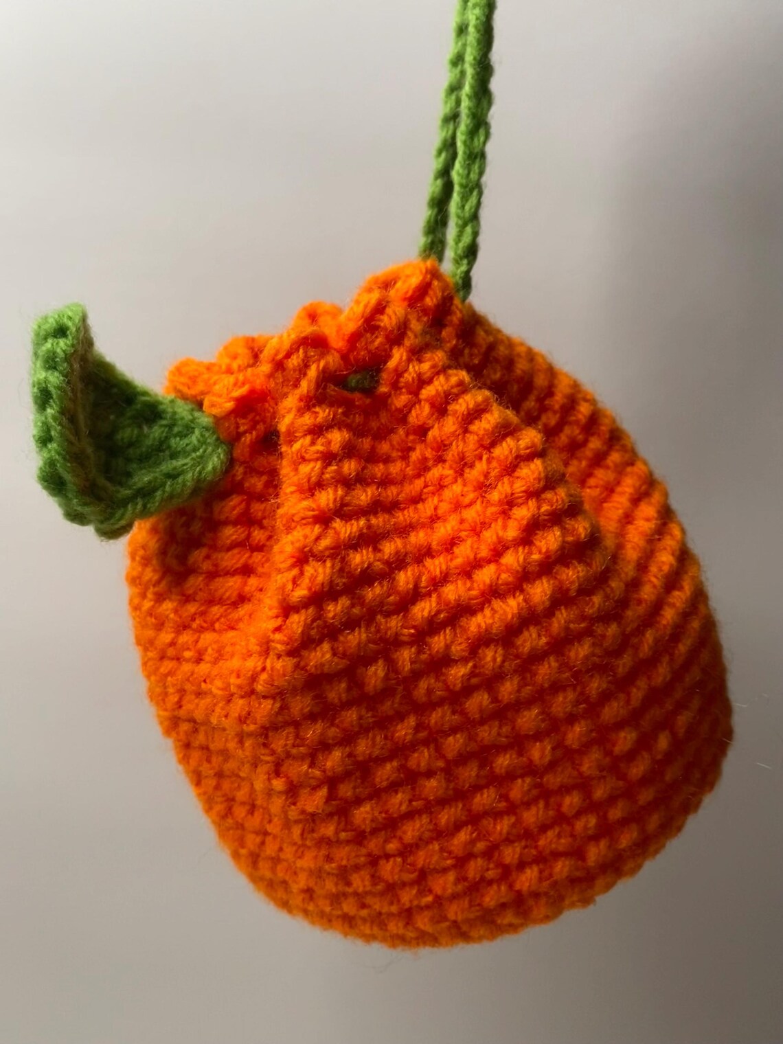 Fruit Drawstring Pouch, Crochet Pouch, Orange Pouch, Pink Strawberry ...