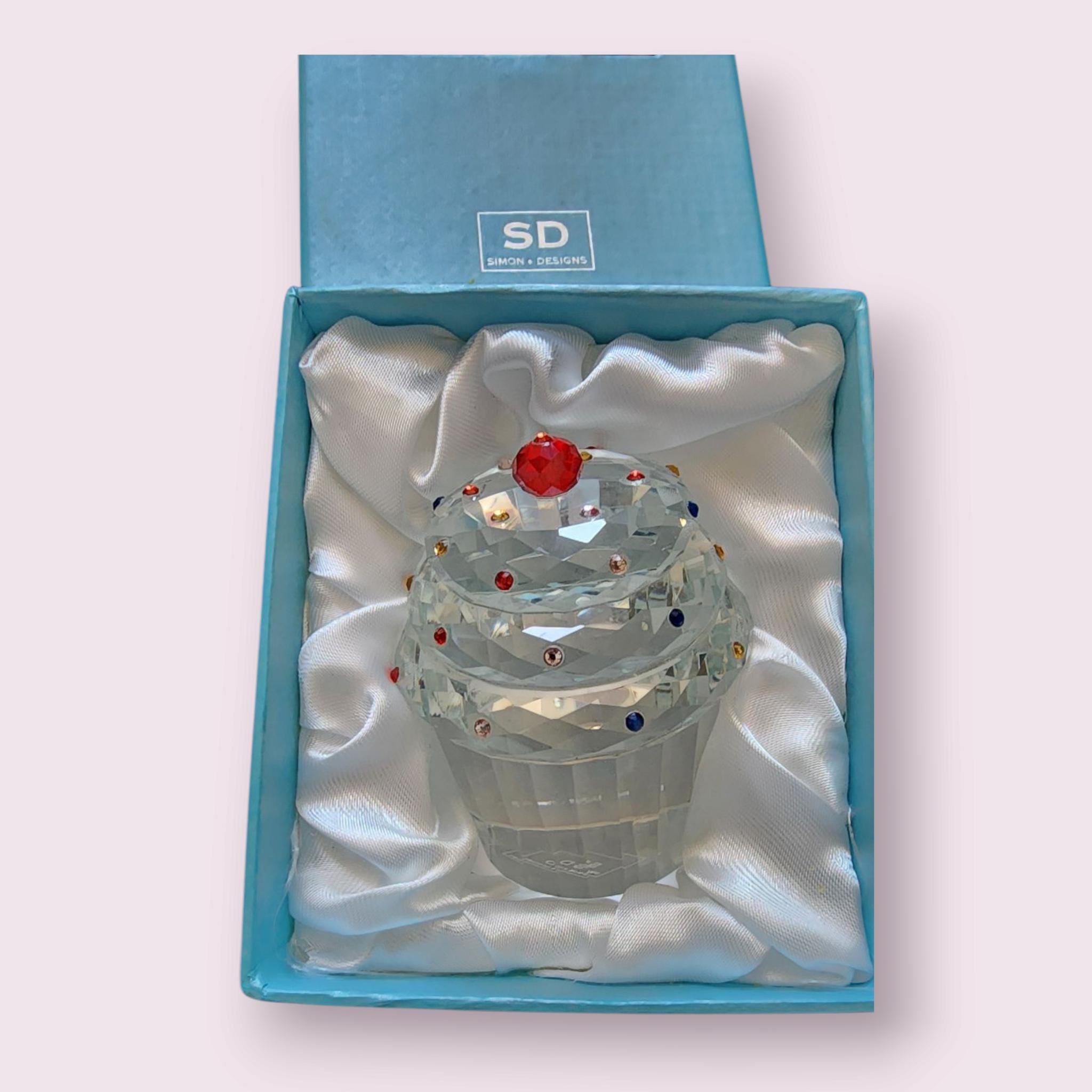 Crystal Cupcake With Sprinkles Paperweight by Simon Designs - Etsy