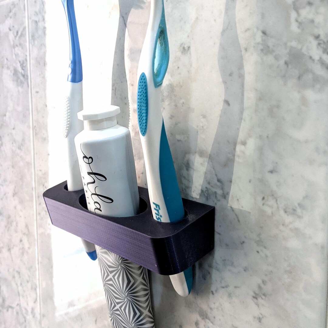 Toothbrush and Toothpaste Holder. Wall Mounted Without Screws. - Etsy