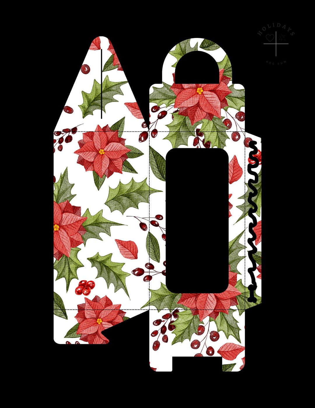 PRINTABLE Gift Boxes 7 Pack Poinsettia CHRISTMAS Cute and Stylish DIY ...