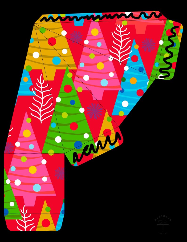 PRINTABLE Gift Boxes 7 Pack Colorful Trees CHRISTMAS Fun and Whimsical ...
