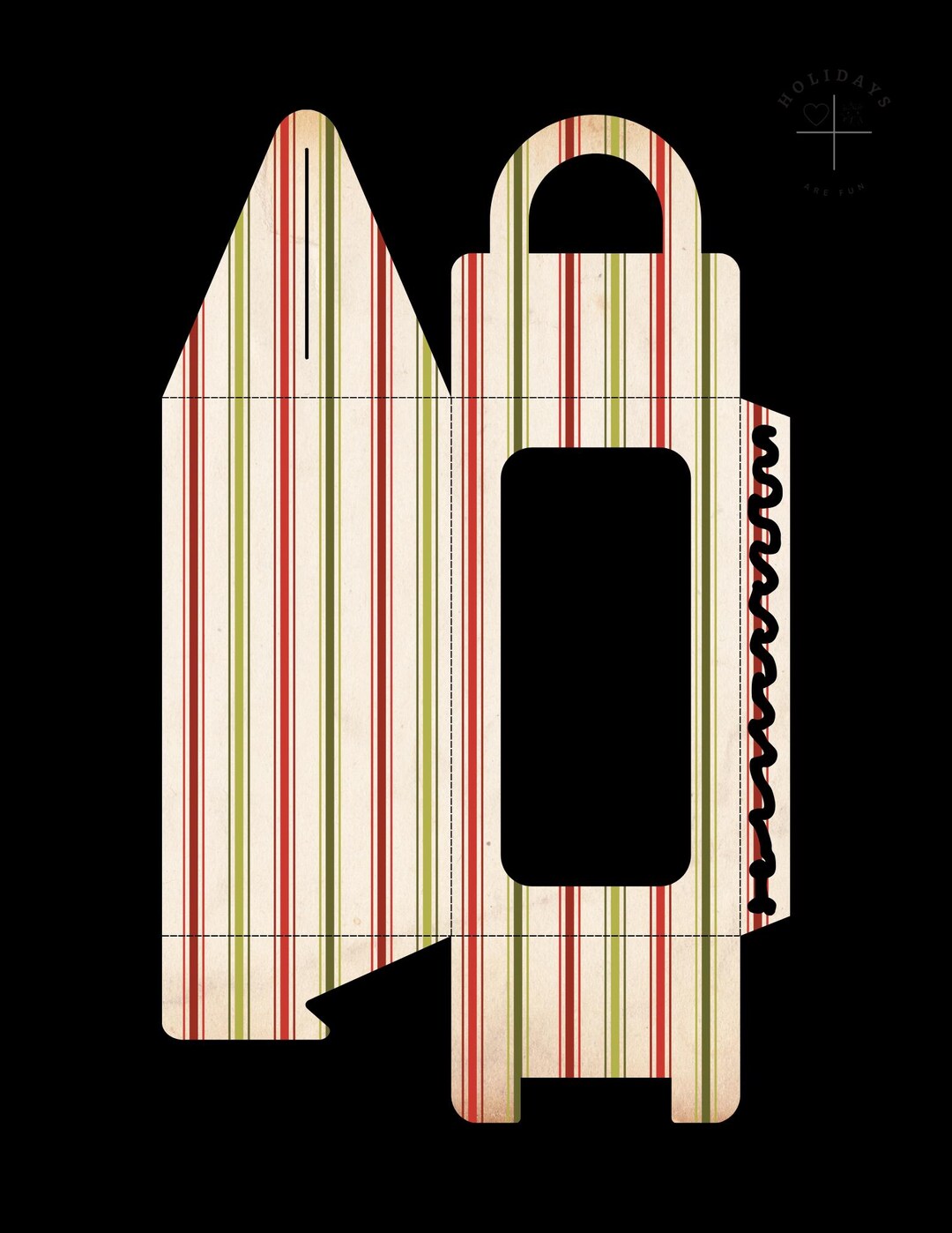 PRINTABLE Gift Boxes 7 Pack Vintage Stripe CHRISTMAS Cute & Stylish DIY ...