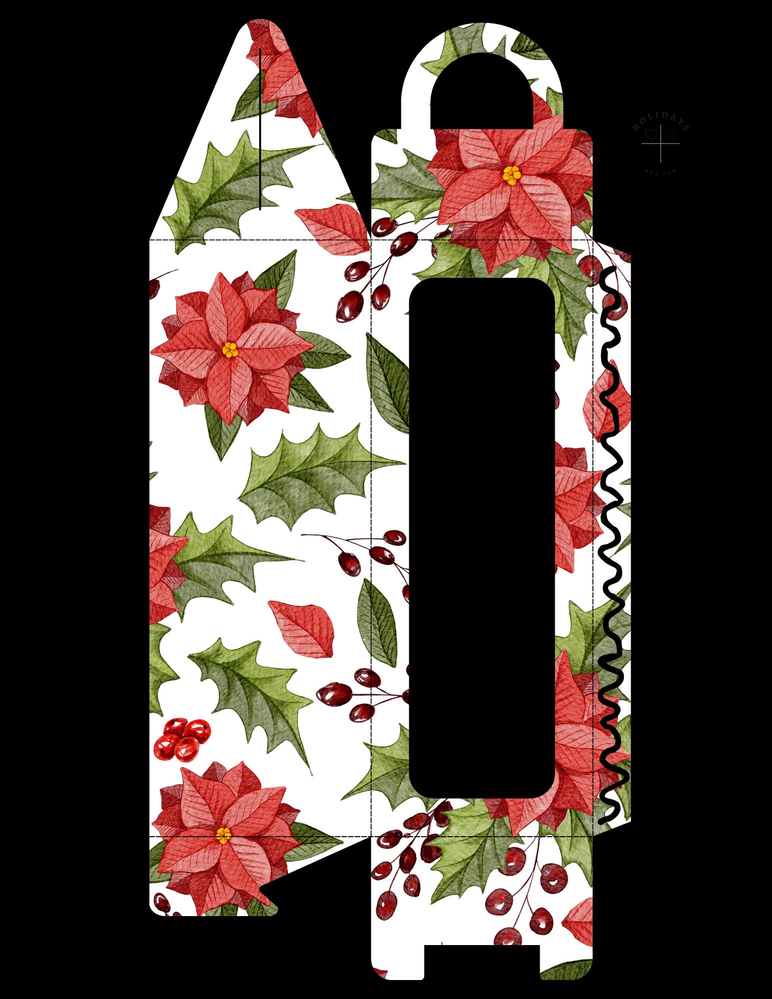 7 PRINTABLE Gift Boxes | 7 Pack | Poinsettia CHRISTMAS | Cute and ...