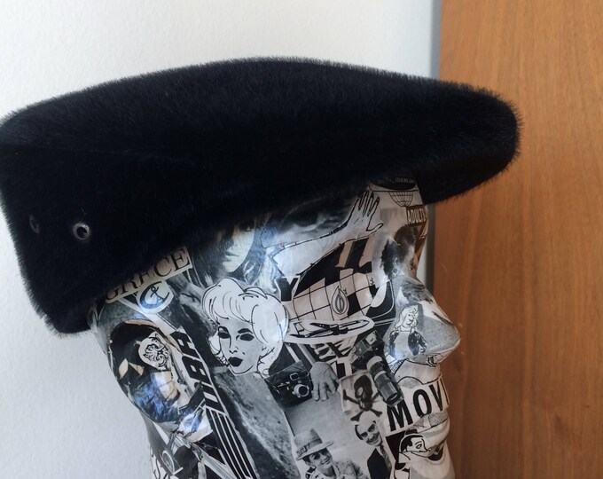 Cool Black Fuzzy Furry Hat Newsboy Textured Flat Cap Fashion Clothing ...