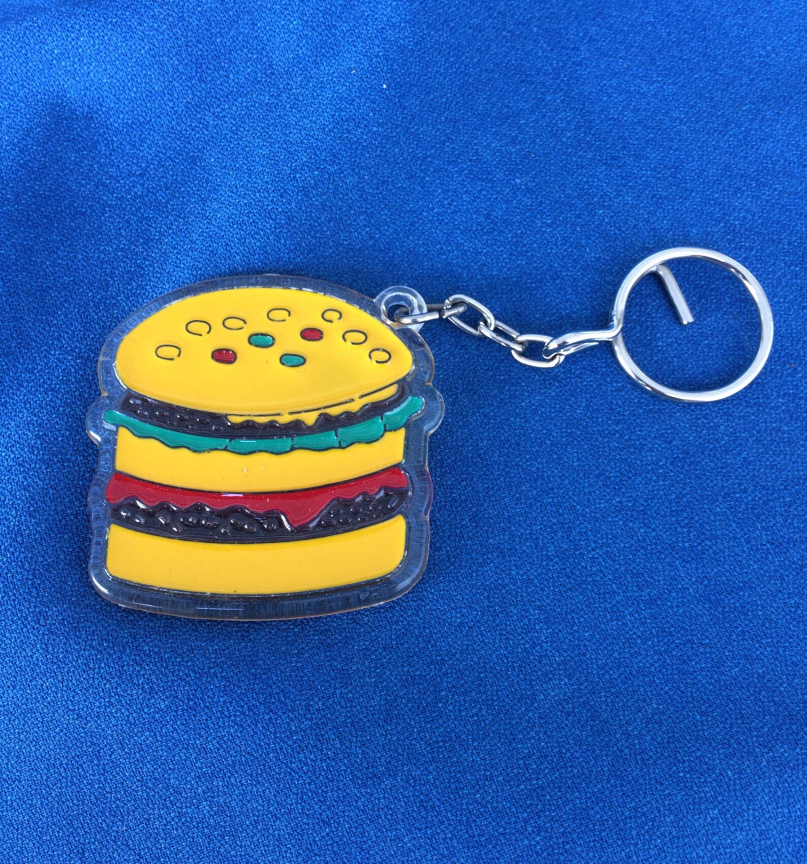 Vintage Plastic Hamburger Keychain Pop Art Food 1970's - Etsy