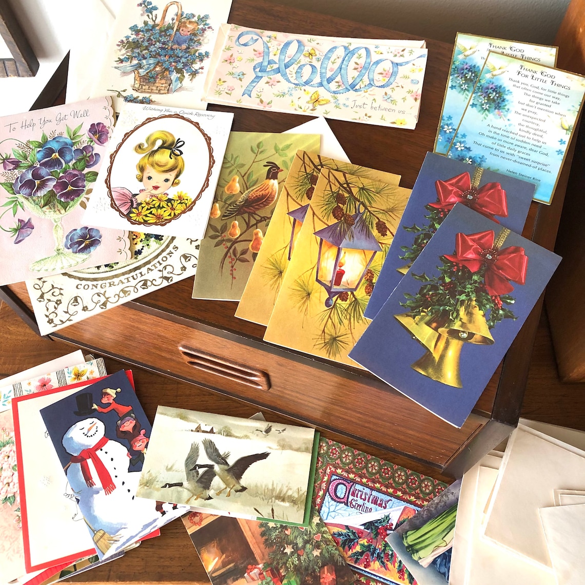 Big Vintage Greeting Card Collection With Envelopes Birthday | Etsy