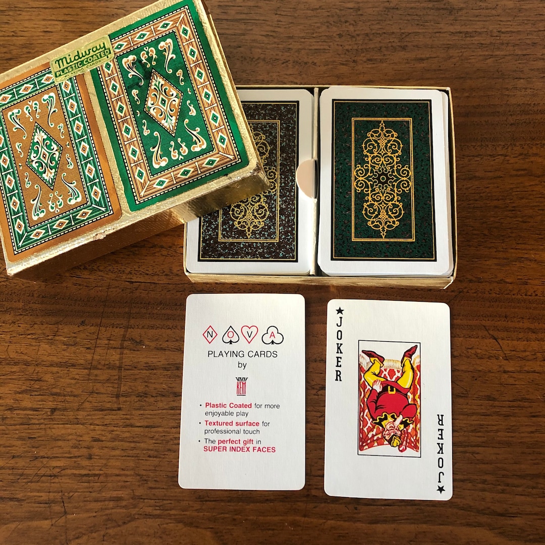 Wonderful Vintage Playing Cards 2 Decks With Modern, Hollywood Regency ...