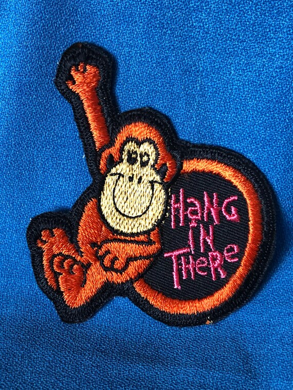 Vintage Hang in There Monkey Embroidered Patch 60s 70s Cute - Etsy