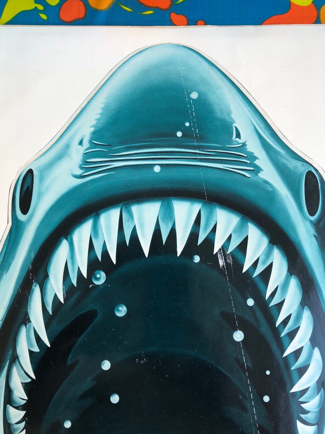 Big 70s Vintage Shark Sticker Crapper Art Jaws Movie Tiki | Etsy
