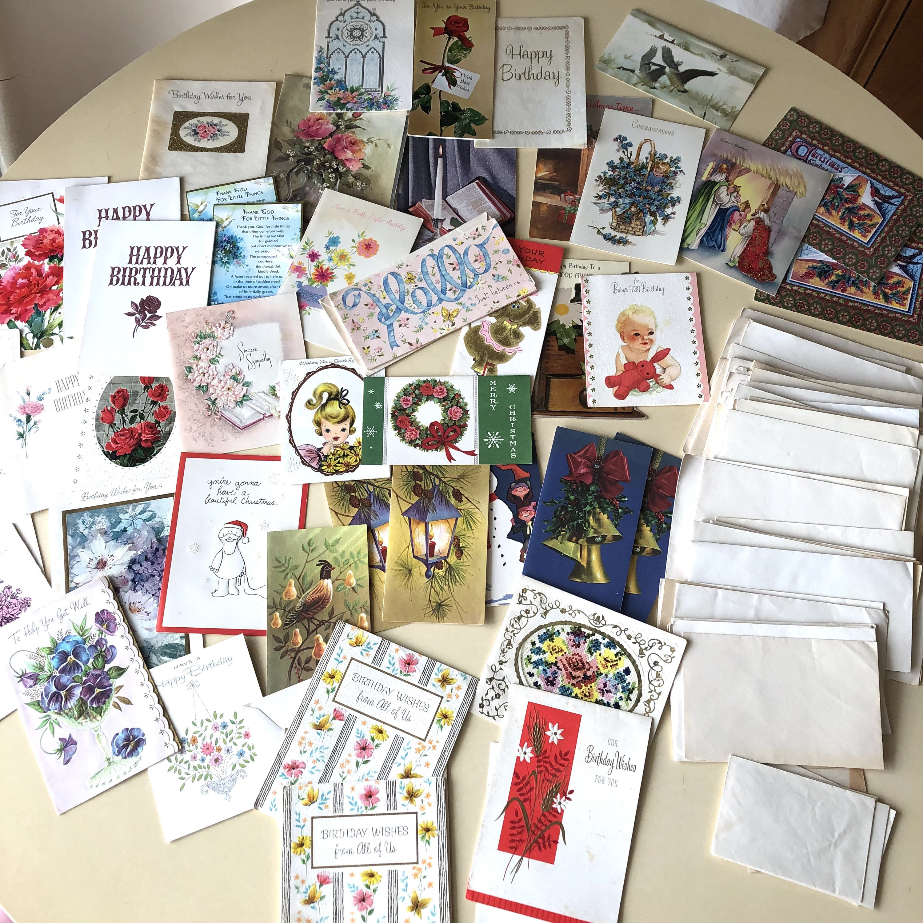 Big Vintage Greeting Card Collection With Envelopes Birthday | Etsy