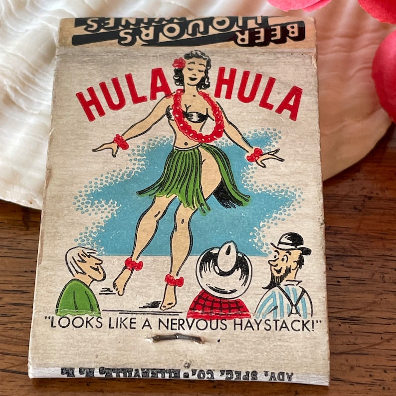 Vintage Matchbook, Pin up Hula Hula Girl, Clark's Restaurant & Bar ...