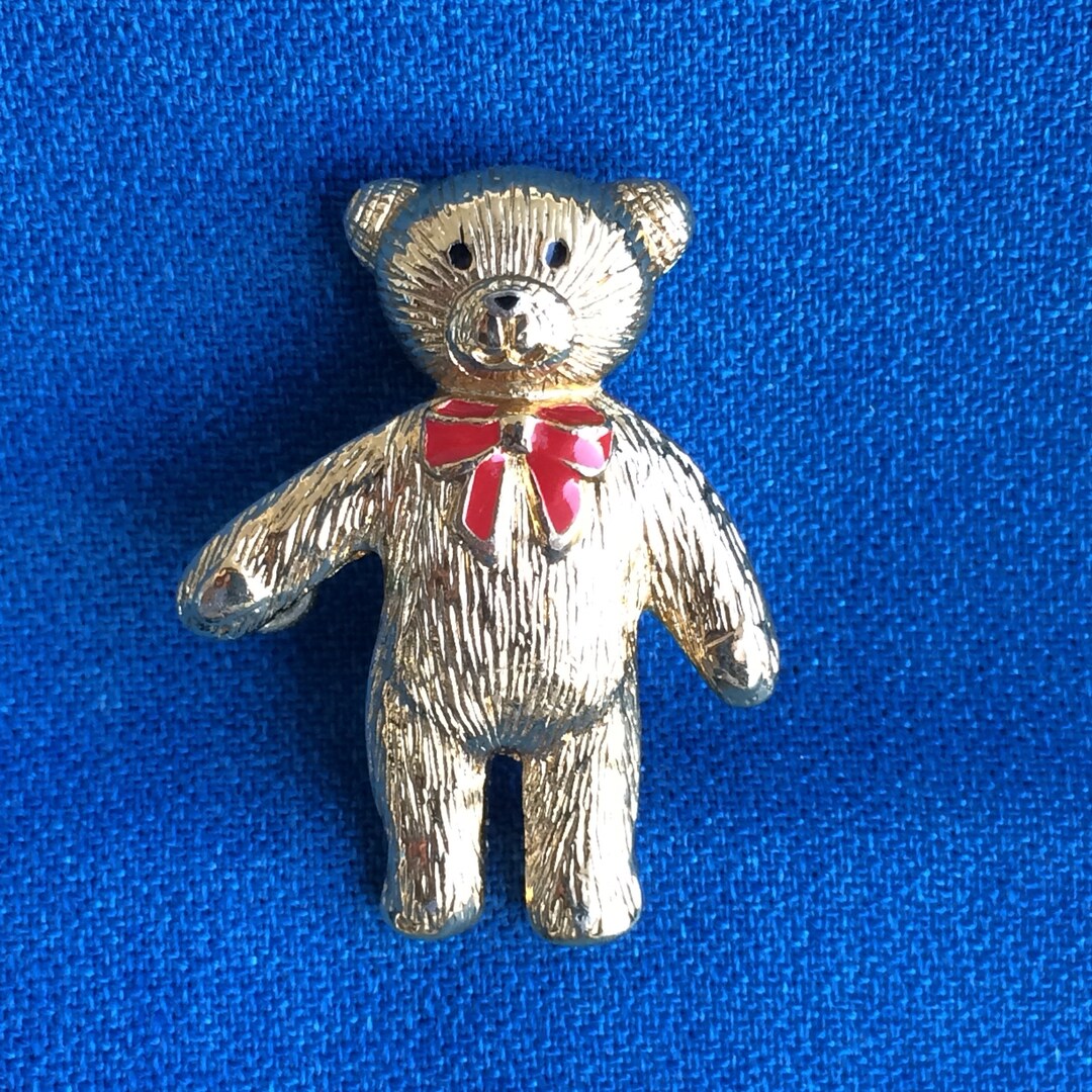 Vintage Teddy Bear Pin With Bow so Cute! for Man, Woman, Child Fashion ...