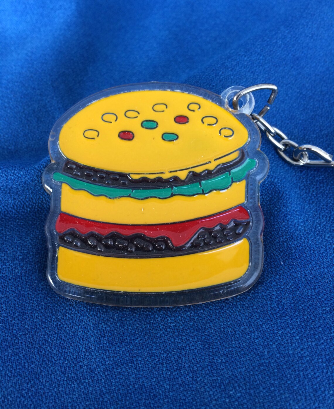 Vintage Plastic Hamburger Keychain Pop Art Food 1970's - Etsy