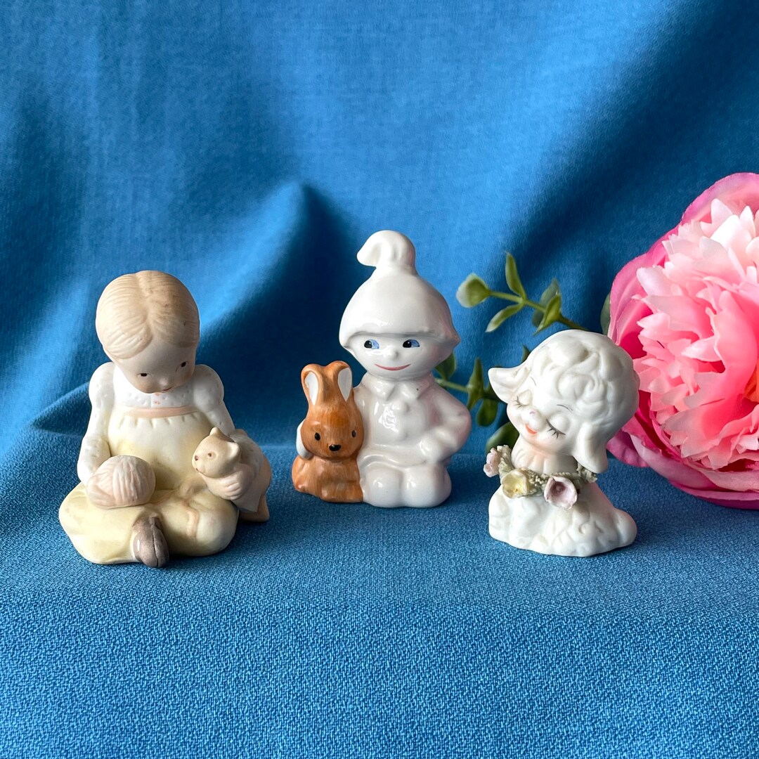 Vintage Miniature Figurine Collection of 3, China/porcelain Holly Hobby ...