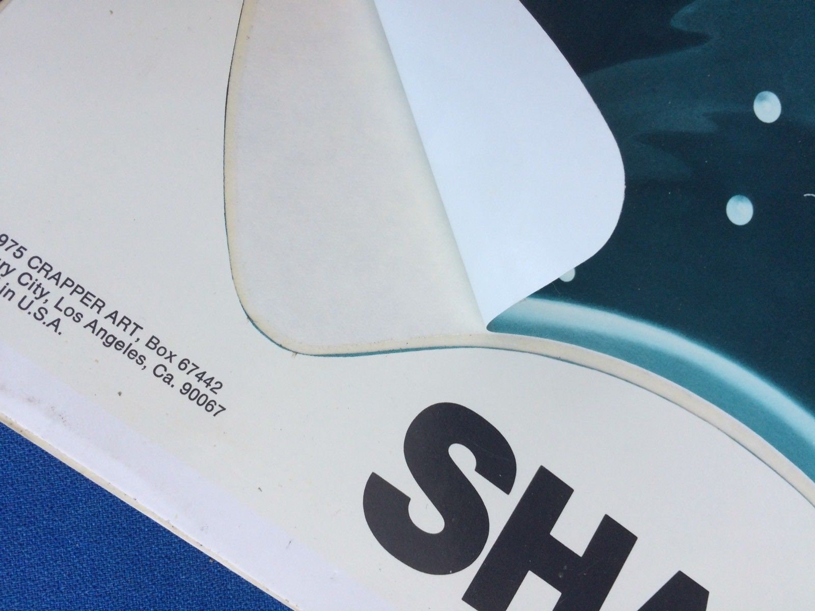 Big 70s Vintage Shark Sticker Crapper Art Jaws Movie Tiki | Etsy