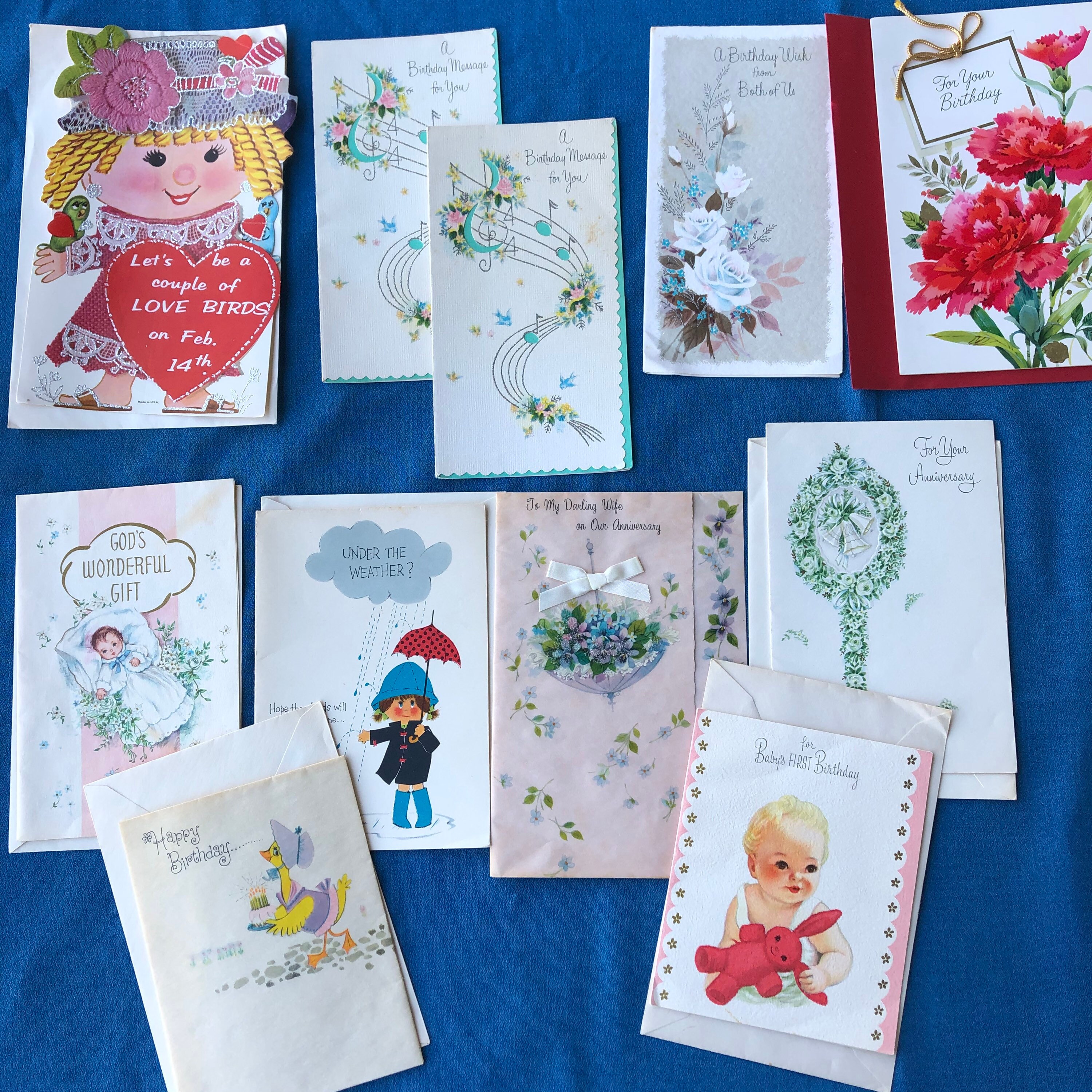 Vintage Greeting Card Collection With Envelopes Birthday | Etsy