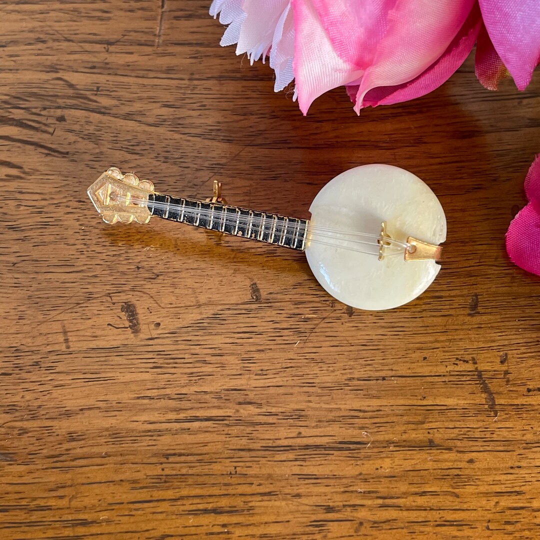 Vintage Banjo Pin Miniature MCM Brooch, Man, Woman Fashion Clothing ...